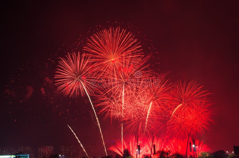 Beautiful Fireworks Display. Stock Image - Image of dark, fourth: 97334331