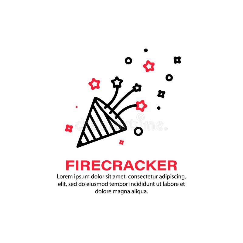 Firecracker Icon on White Background Stock Illustration - Illustration ...