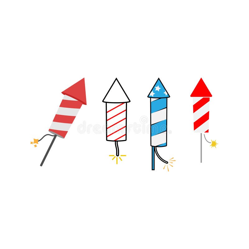 Firecracker Icon Set Design Template Vector Illustration Isolated Stock ...