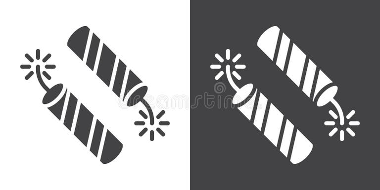 Firecracker Icon Thin Line Illustration Set Stock Vector - Illustration ...
