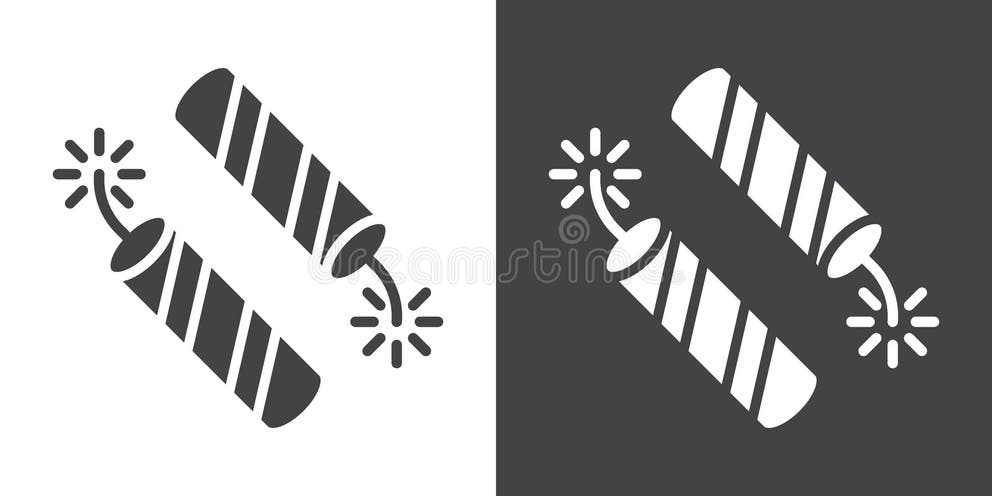 Firecracker Icon Thin Line Illustration Set Stock Vector - Illustration ...