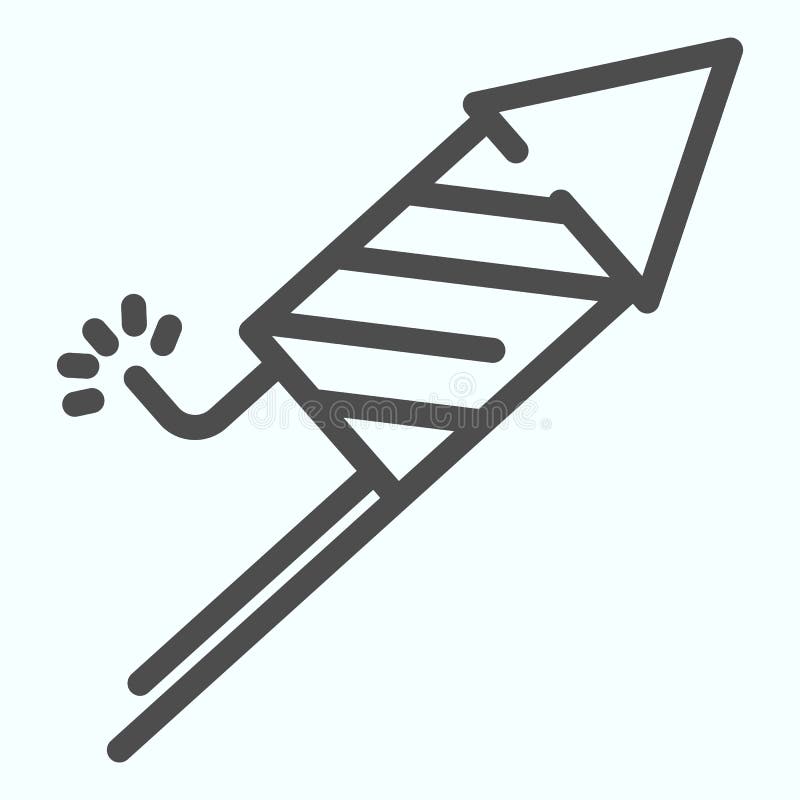 Firecracker Rocket Thin Line Icon. Xmas Firework Rocket Outline Style ...