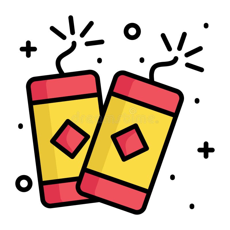 Firecracker Vector Icon in Modern and Trendy Style Stock Vector ...