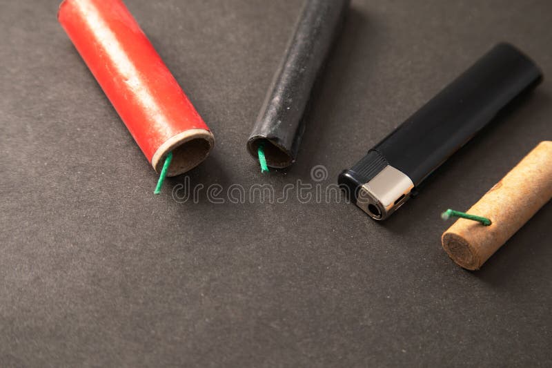 Firecrackers on the Black Background Stock Image - Image of sparkler ...
