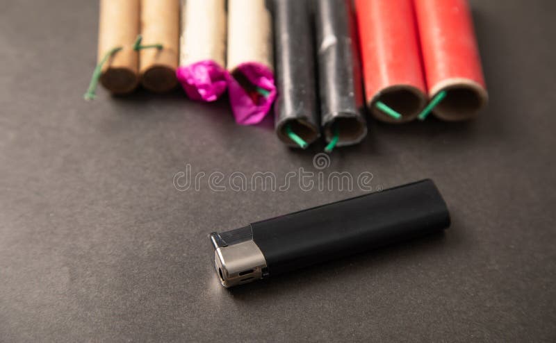 Firecrackers on the Black Background Stock Image - Image of christmas ...