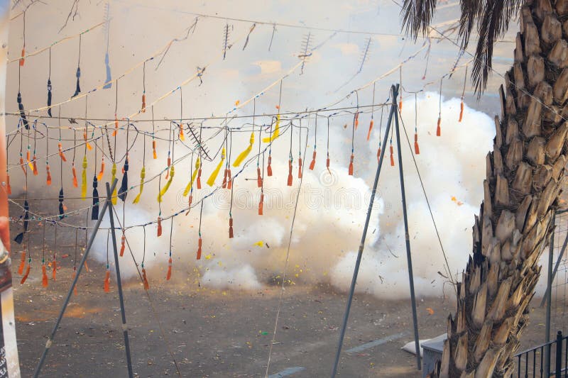 Of Firecrackers of Different Sizes during the Mascleta of Valencia ...