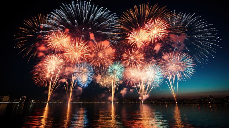 Firecrackers Exploding in the Air for Celebration Stock Illustration ...