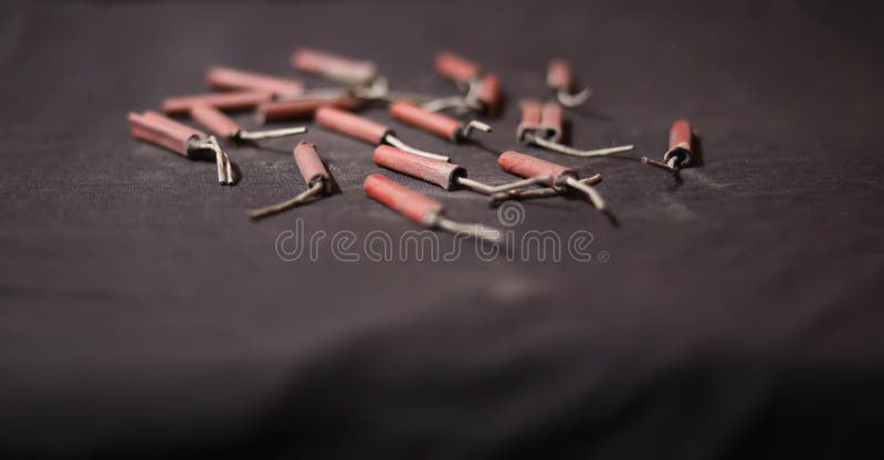 Firecrackers Isolated on Black Background Stock Photo - Image of stick ...