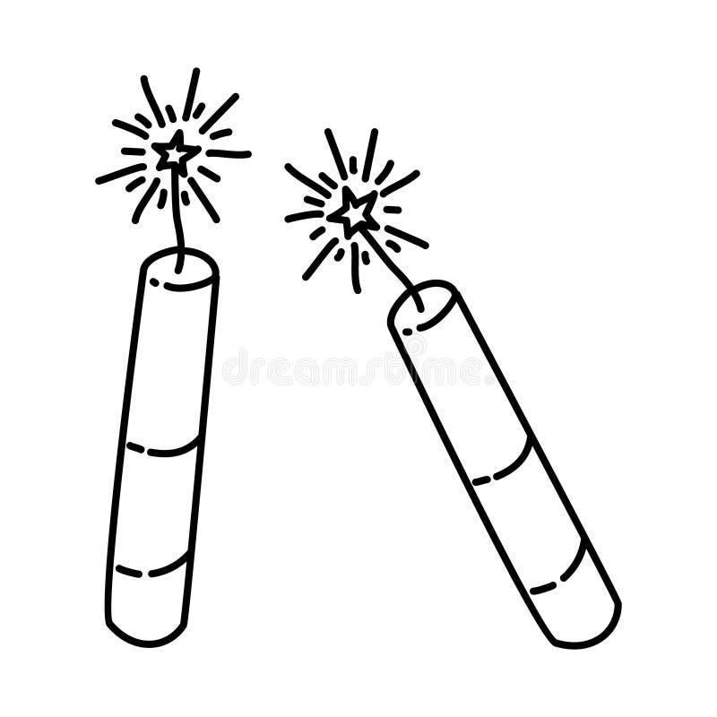 Firecrackers Loud Icon. Doodle Hand Drawn or Outline Icon Style Stock ...