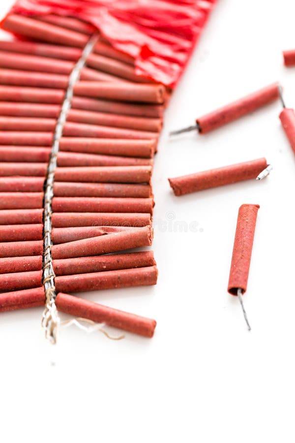 Roll of red firecrackers stock photo. Image of boom, fourth - 1336018
