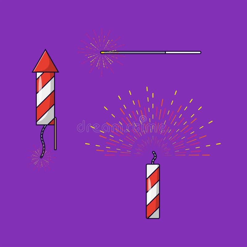 Firecrackers Vector Icon Illustration. Firework Vector Stock Vector ...