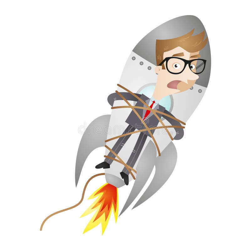 Fired Cartoon Businessman Tied To Rocket Stock Vector - Illustration of ... Fired Cartoon Businessman Tied To Rocket Stock Vector - Illustration of ...