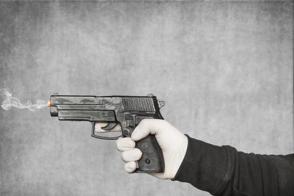 Fired from the gun stock image. Image of hood, psychopath - 101842503