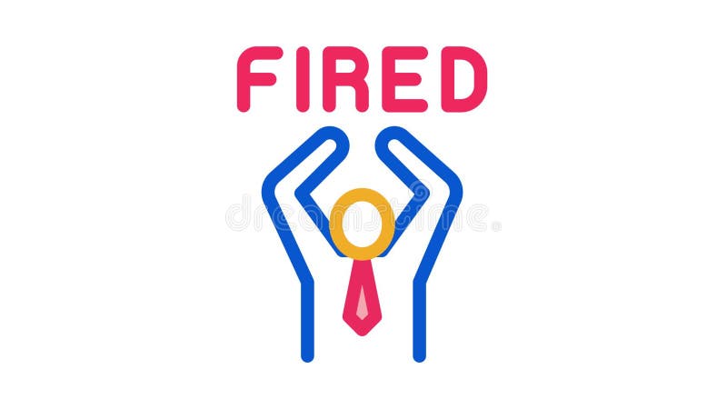 Fired Human Icon Animation stock video. Video of abstract - 223439813