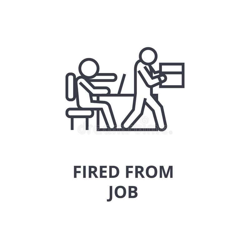 Fired from Job Line Icon, Outline Sign, Linear Symbol, Vector, Flat ...