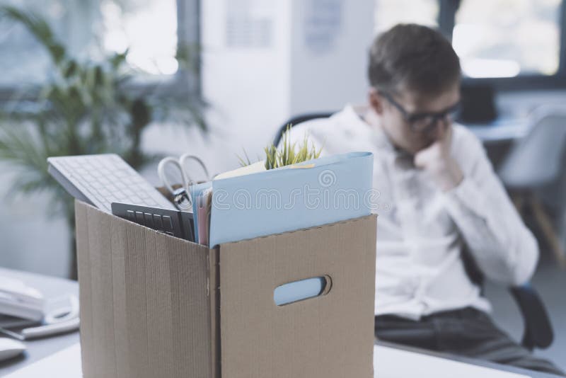 Fired Office Worker Leaving the Office Stock Image - Image of fired ...