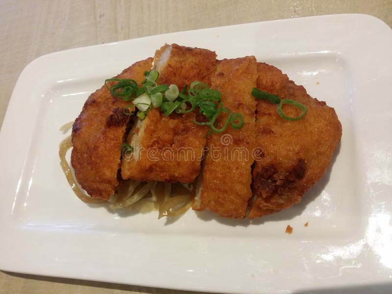 Fired Pork Chops with Japanese Style Editorial Image - Image of style ...