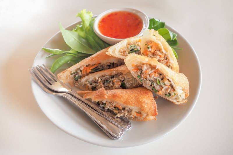 Fired Spring Rolls stock image. Image of rolls, asia - 58745737