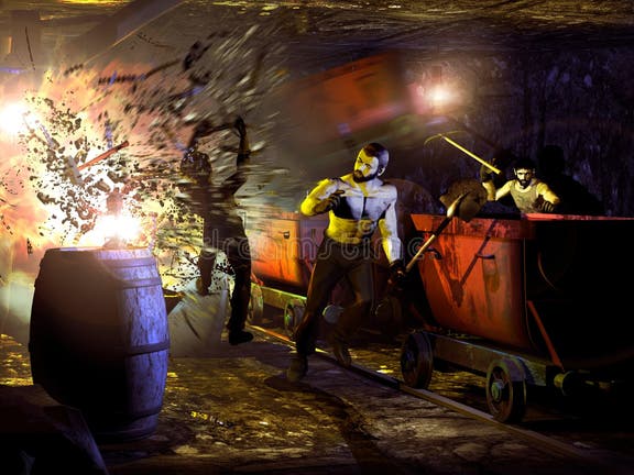 Firedamp explosion stock illustration. Illustration of digging - 51864428