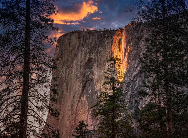 The Firefall on El Capitan, Yosemite National Park, California Stock ...