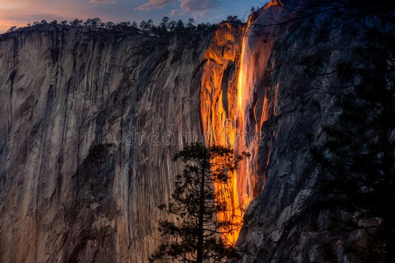 The Firefall on El Capitan, Yosemite National Park, California Stock ...