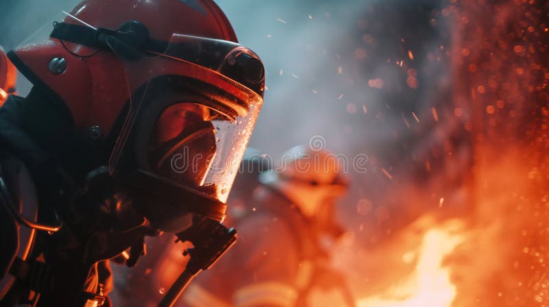 A firefight crew in action stock illustration. Illustration of ...