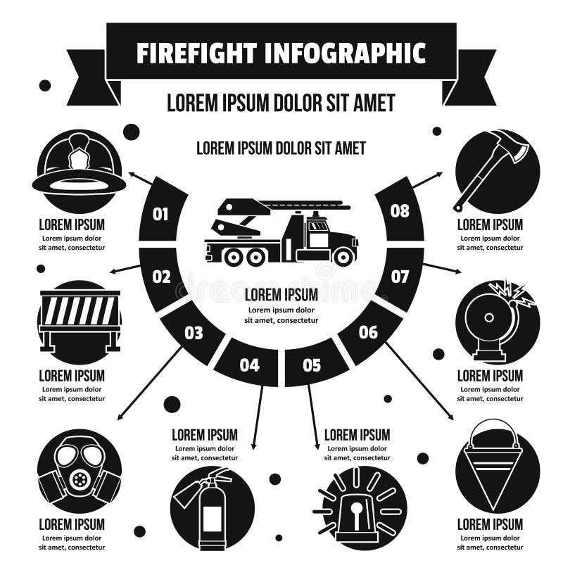 Firefight Infographic Concept, Simple Style Stock Vector - Illustration ...