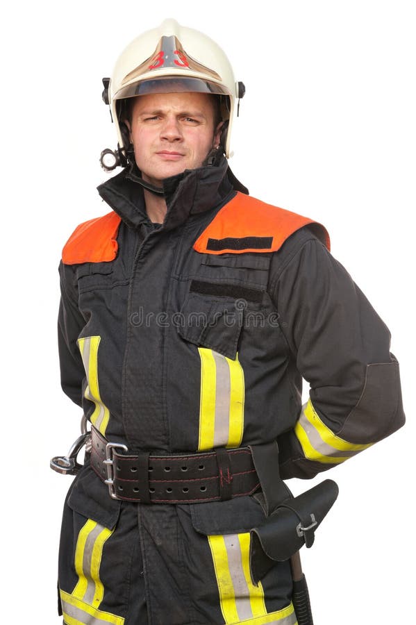 Fireman stock image. Image of copy, hero, equipment, coat - 14000521