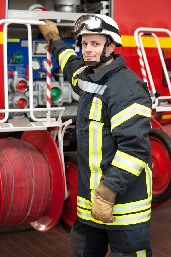 Firefighter stock photo. Image of happy, looking, black - 25116596