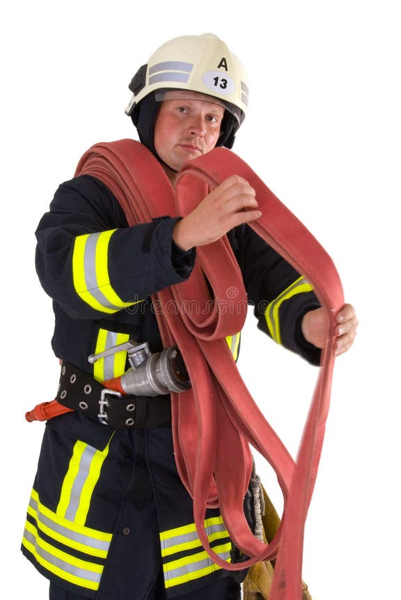 Firefighter stock image. Image of alone, destruction, water - 4877031