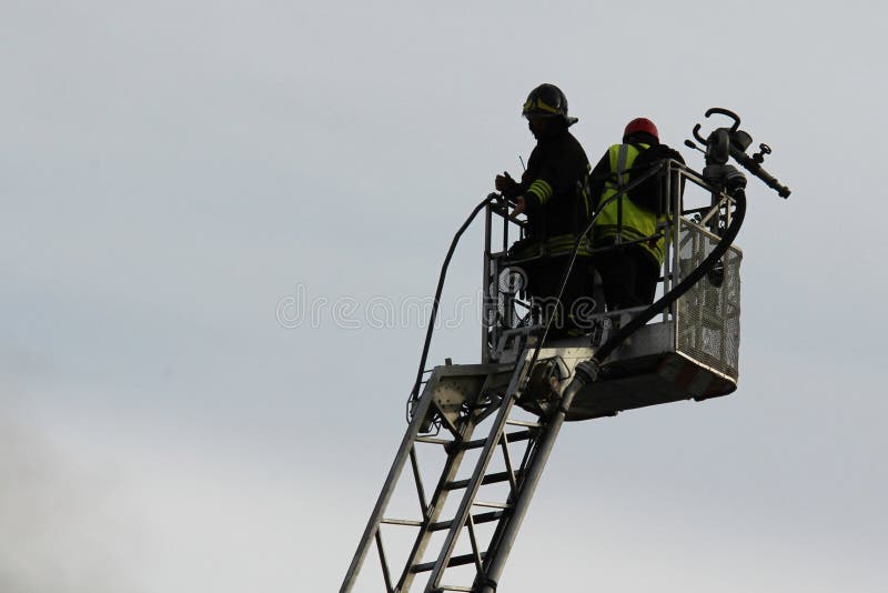 Firefighter in action stock photo. Image of fireman, rescue - 48515682