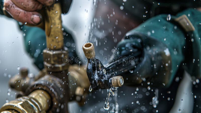 A Firefighter Connecting a Hose.AI Generated Image Stock Photo - Image ...