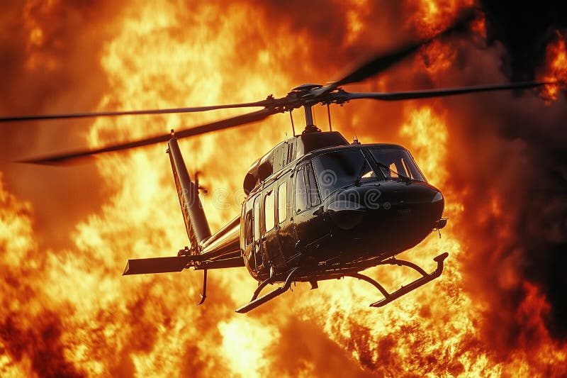 Firefighter Battling Intense Flames, Generative AI Stock Illustration ...