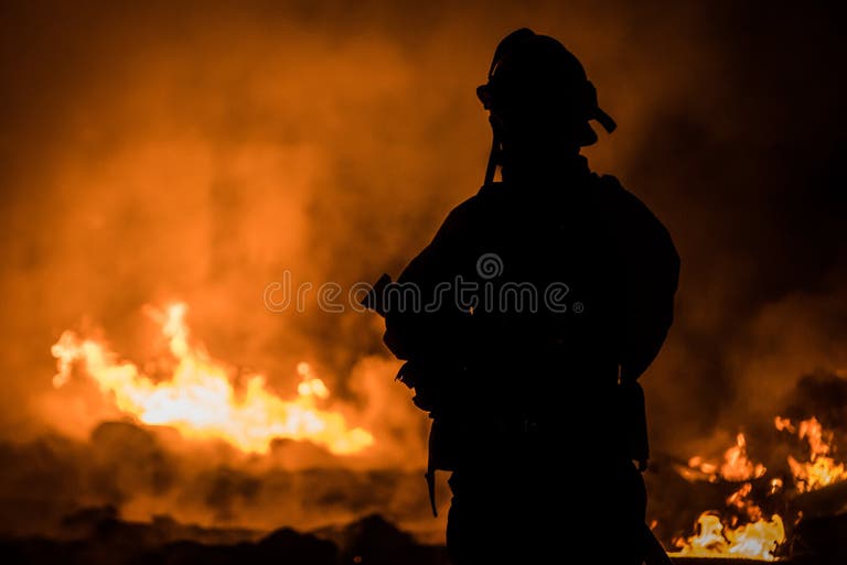 Firefighter Battling Structure Fire Stock Image - Image of battles ...
