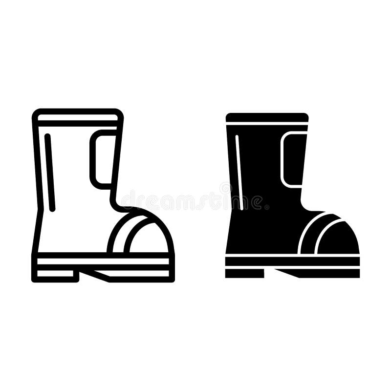 Firefighter Boot Thin Line Icon. Fire Rubber Boot Vector Illustration ...