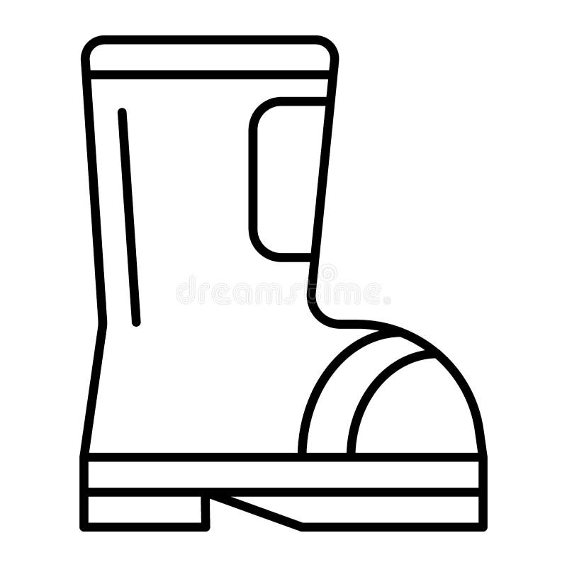 Firefighter Boot Thin Line Icon. Fire Rubber Boot Vector Illustration ...