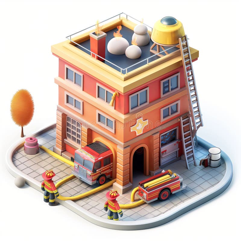 Firefighter Building Stock Illustrations – 6,775 Firefighter Building ...