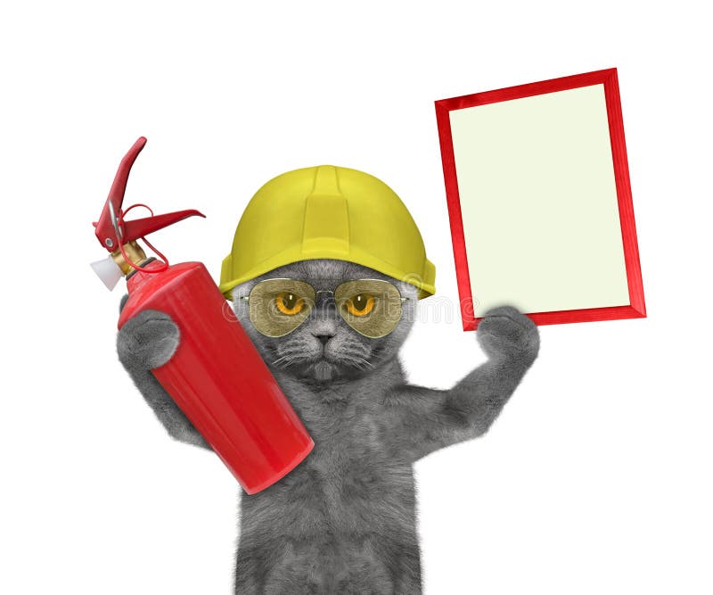 Firefighter Cat is Ready To Work Stock Illustration - Illustration of ...