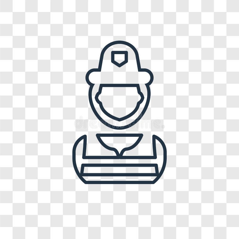 Fireman Concept Vector Linear Icon Isolated on Transparent Background ...