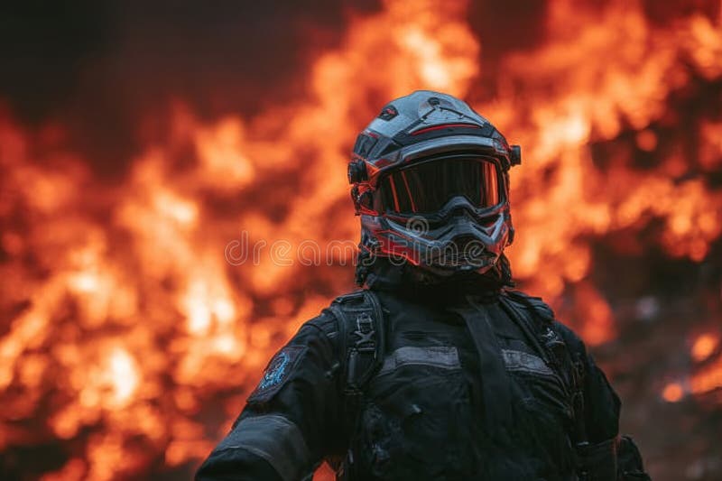 Raging Fire Spreading through a Dense Forest, Flames Climbing High into ...