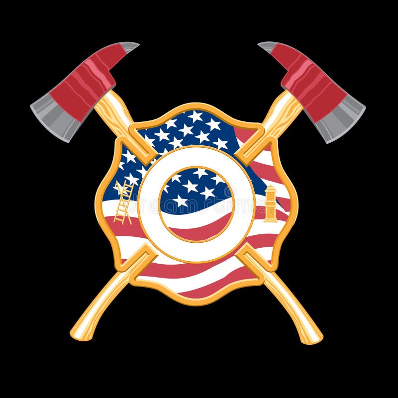 Firefighter Cross with Axes Stock Vector - Illustration of rescue, flag ...