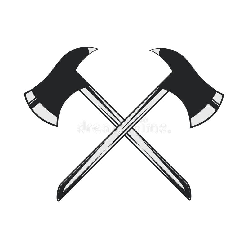 Crossed Firefighter Axes Vector Illustration Stock Vector ...