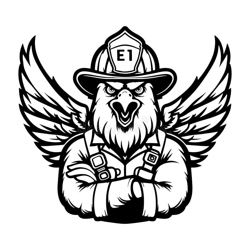 Firefighter Eagle Vector stock vector. Illustration of flame - 363599271