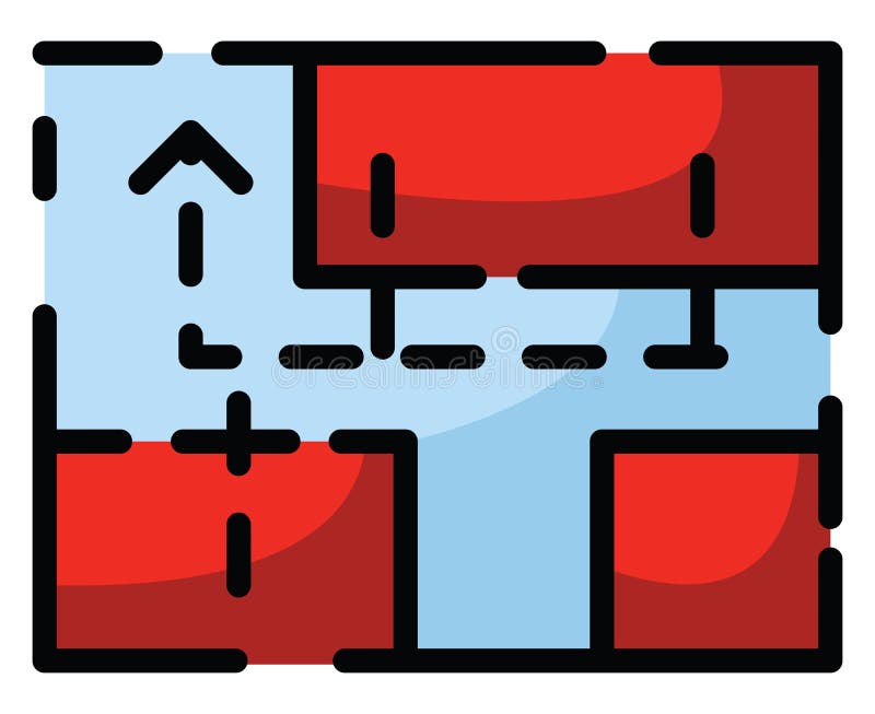 Firefighter Emergency Map, Icon Stock Vector - Illustration of isolated ...