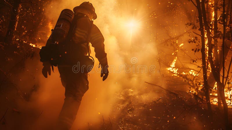 Firefighter Entering a Burning Building. this is AI Generative Image ...