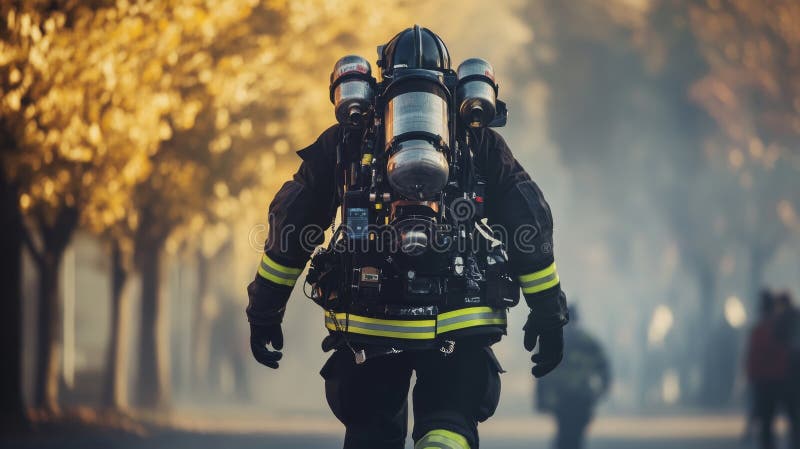 Firefighter in Exoskeleton Suit for Enhanced Performance in Action ...