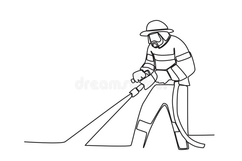 Fire Fighter Line Drawing Stock Illustrations – 277 Fire Fighter Line ...