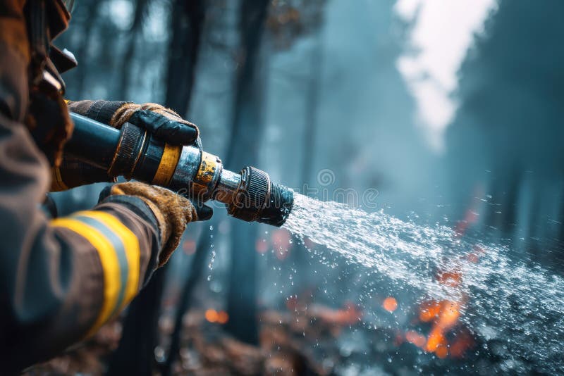 Firefighter Extinguishes Forest Fire Using Water Hose in a Challenging ...
