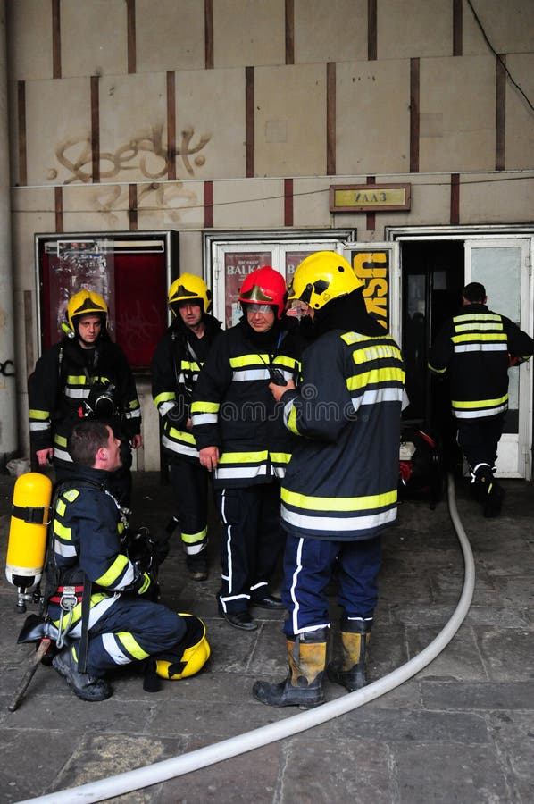 Firefighter Fighting for a Fire Attack Editorial Stock Image - Image of ...