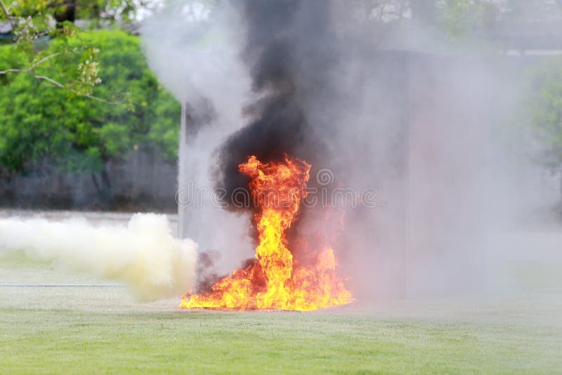 Firefighter Fighting for Fire Attack Training Stock Image - Image of ...